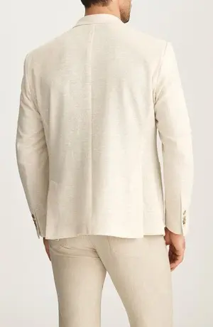 34 Heritage Matteo Slim Fit Linen & Cotton Blend Piqué Sport Coat - Beige