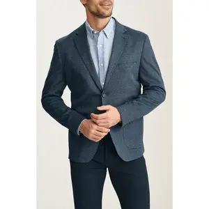 34 Heritage Matteo Slim Fit Mélange Cotton & Linen Piqué Sport Coat - Navy
