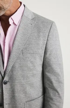 34 Heritage Matteo Slim-fit Piqué Sport Coat - Gray