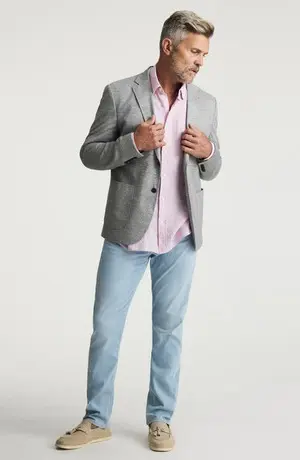 34 Heritage Matteo Slim-fit Piqué Sport Coat - Gray