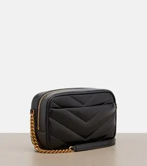 Saint Laurent Loulou Mini Quilted Leather Camera Bag - Black