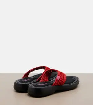 Chloé Crochet Thong Sandals - Red