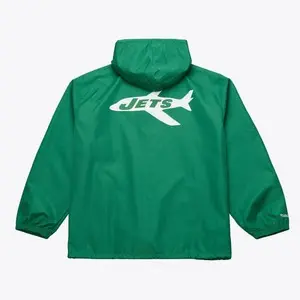 Mitchell & Ness New York Jets Coaches Full-snap Hooded Windbreaker Jacket