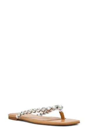 Steve Madden Marble Embellished Flip Flop - Silver Multi
