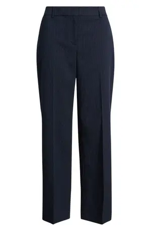 Anne Klein Stripe Straight-leg Ankle Trousers