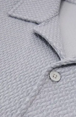 REISS Felipe Textured Knit Cotton Blend Camp Shirt