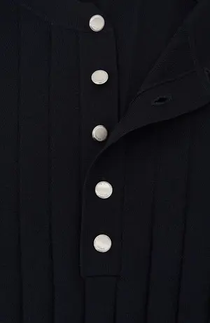 REISS Andres Ribbed Henley Sweater - Navy