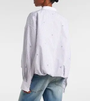 Gucci Interlocking G Pinstripe Cotton Shirt - White