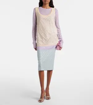 Gucci Gg Crystal Silk Tank Top