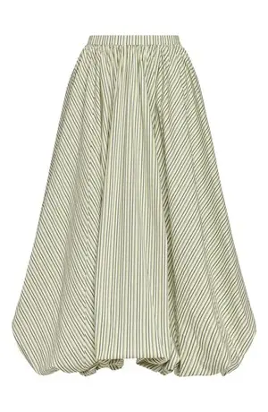 Cinq À Sept Sophie Stripe Cellah Skirt - Ivory/lime