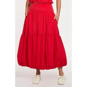 Cinq À Sept Blythe Tiered Maxi Skirt - Goji Berry