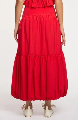 Cinq À Sept Blythe Tiered Maxi Skirt - Goji Berry