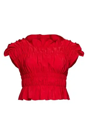 Cinq À Sept Evalina Crop Top - Goji Berry