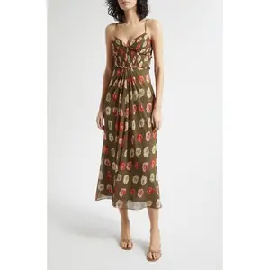 Pleated V-Neck Slipdresses