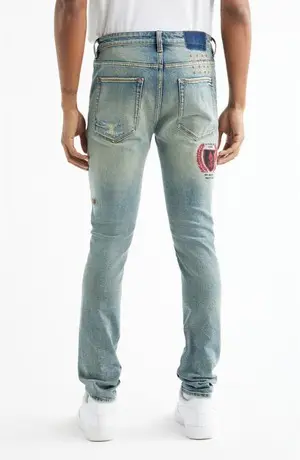 Ksubi Van Winkle Bleu Monday Repair Skinny Jeans - Denim