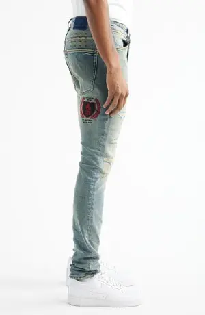 Ksubi Van Winkle Bleu Monday Repair Skinny Jeans - Denim