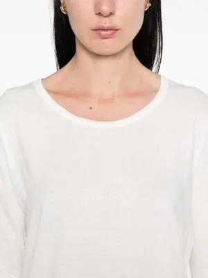 BASE Linen Crewneck Sweater - White