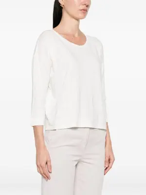 BASE Linen Crewneck Sweater - White