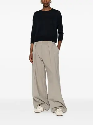 BASE Linen And Cotton Blend Sweater - Blue