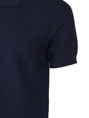 PAOLO PECORA Knitted Polo Shirt - Blue