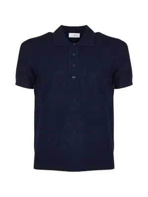 PAOLO PECORA Knitted Polo Shirt - Blue