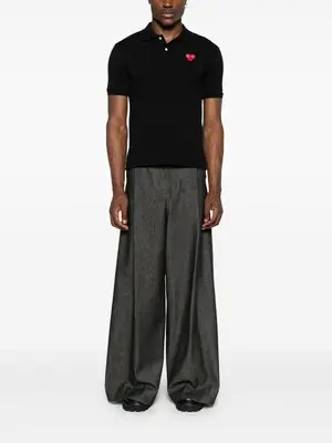 Play Comme Des Garcon Cotton Polo Shirt - Black