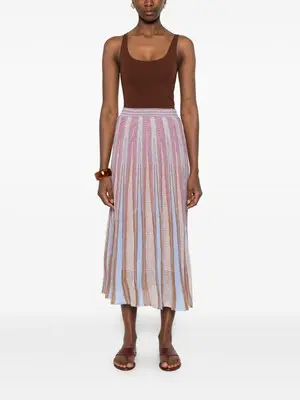 FORTE_FORTE Pleated Long Skirt - Brown