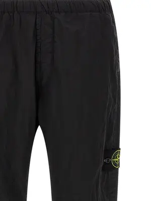 Stone Island Joggers With Logo - Black