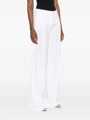 VIA MASINI 80 Linen Blend Wide Leg Trousers - White