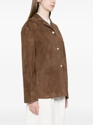 THE ROW Janine Suede Leather Shirt