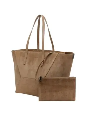 Brunello Cucinelli Leather Shopper - Brown