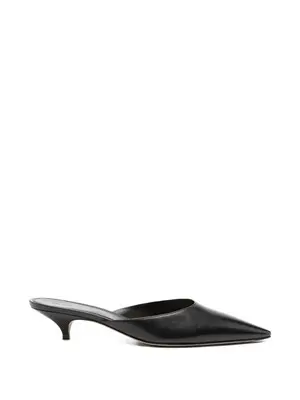 THE ROW Liisa Leather Mules - Black