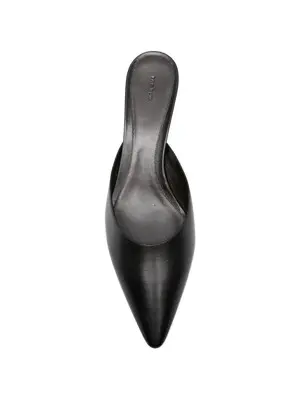 THE ROW Liisa Leather Mules - Black