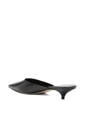 THE ROW Liisa Leather Mules - Black