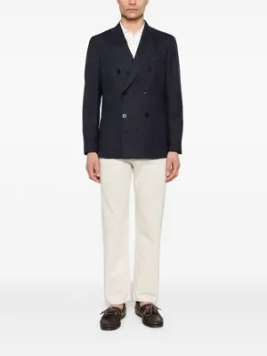 Boglioli Wool Double-breasted Jacket - Blue