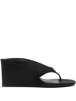 Alaïa Leather Thong Sandals - Black