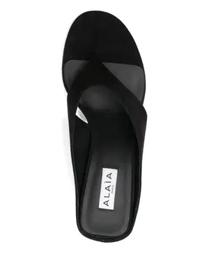 Alaïa Leather Thong Sandals - Black
