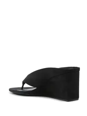 Alaïa Leather Thong Sandals - Black