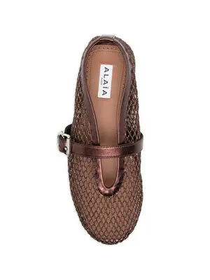 Alaïa Leather Ballet Flats - Brown