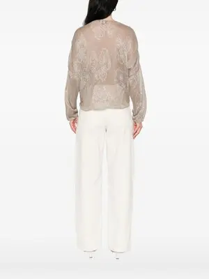 Emporio Armani Embroidered Crewneck Sweater - Silver