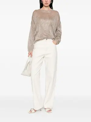 Emporio Armani Embroidered Crewneck Sweater - Silver