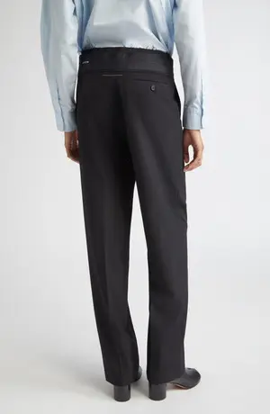MAISON MARGIELA Waistband Stretch Gabardine Straight Leg Pants