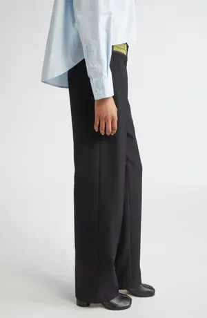 MAISON MARGIELA Waistband Stretch Gabardine Straight Leg Pants