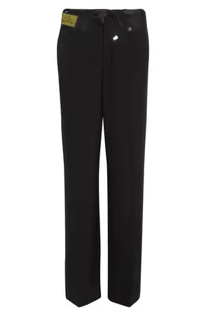 MAISON MARGIELA Waistband Stretch Gabardine Straight Leg Pants