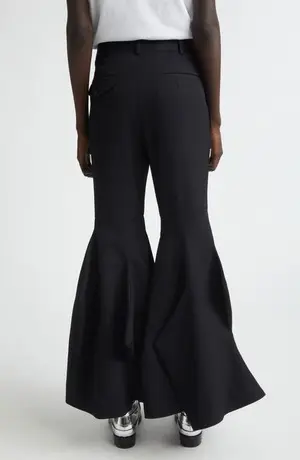 Comme Des Garçons Paneled Wool Gabardine Flare Leg Pants