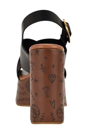 Guess Yarisel Platform Wedge Sandal - Black