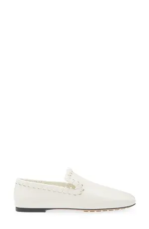 Bottega Veneta Sabato Square-toe Slipper Loafer - Alabaster
