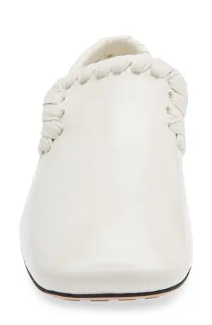 Bottega Veneta Sabato Square-toe Slipper Loafer - Alabaster