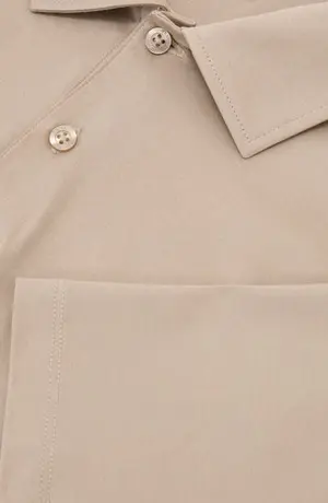 REISS Earl Solid Cotton Polo - Sand