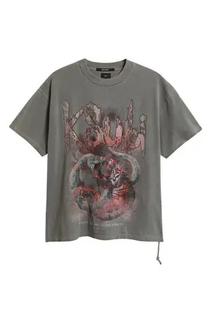 Ksubi Knotted Ekcess Oversize Graphic T-shirt - Charcoal